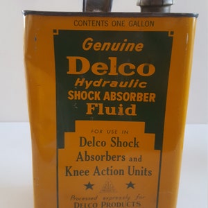 Vintage Circa 1930's Genuine Delco Hydraulic Shock Absorbers Fluid Can ...