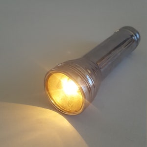 Vintage Unmarked USA Made Baby C Cell Flashlight With Glass Lens ...