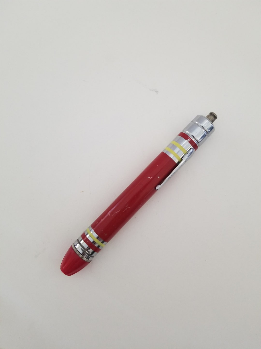 Vintage 1960s BMG Penlight: Red, Yellow, and Silver Exam Light - Etsy