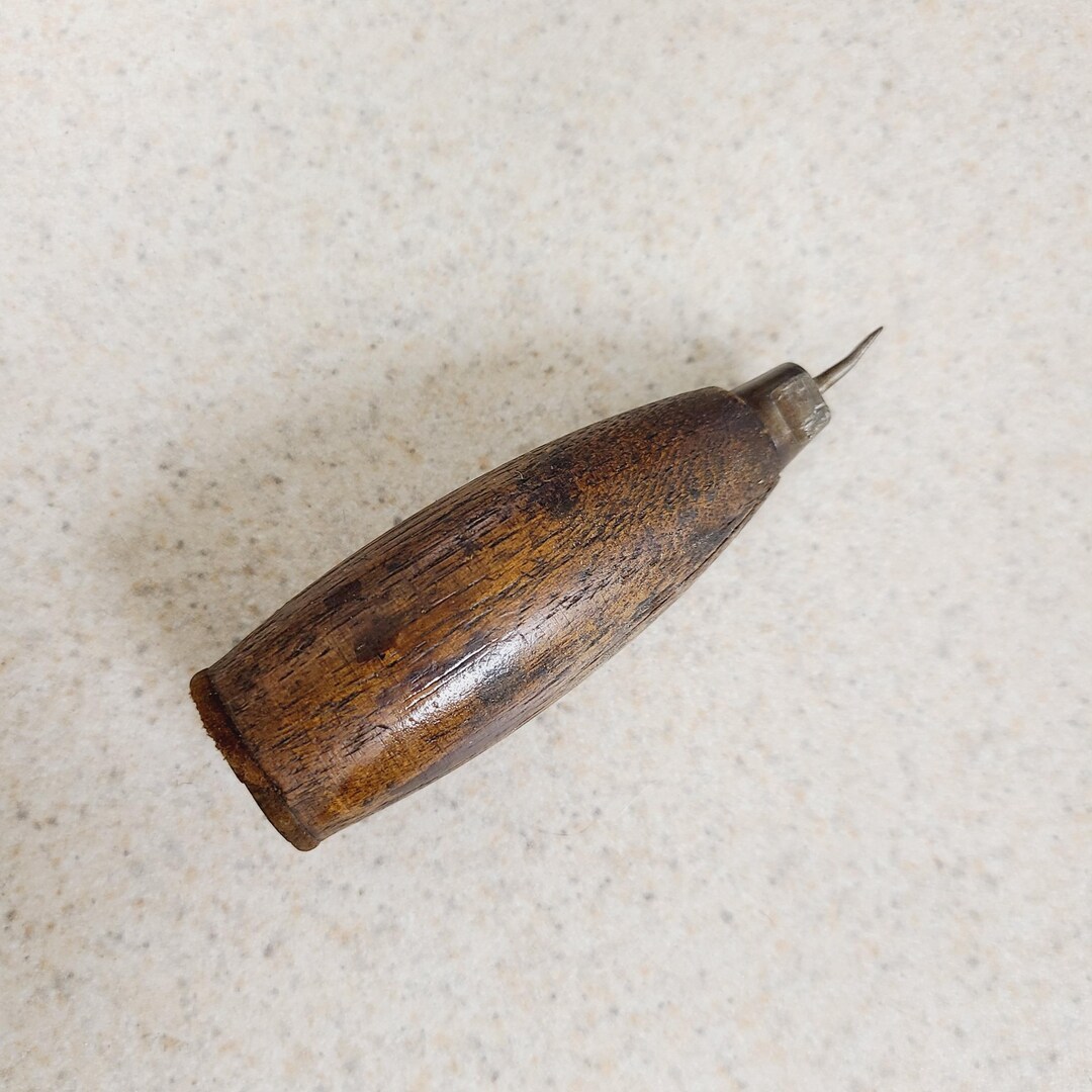 Antique Early 20th Century Peg Awls/scribes Turned Wood Handle Brass ...
