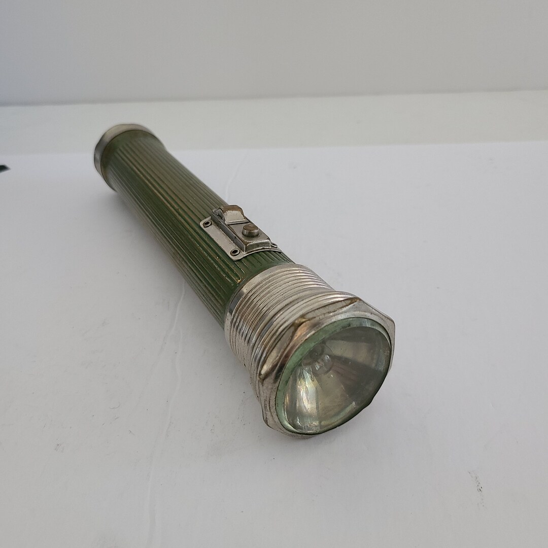Vintage 1925 Ray-o-vac 3 Cell Flashlight, Thick Bevel Glass Lens in Working Condition, Batteries ...
