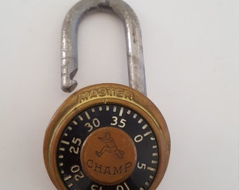 Vintage 1960's Working Master Lock Combination Padlock | Etsy