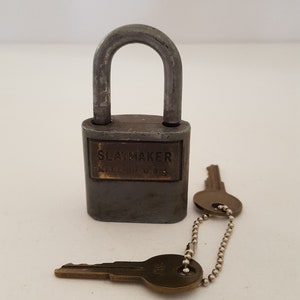 Vintage 1950's Zinc Cylinder Slaymaker Padlock, Original Pair of Brass ...