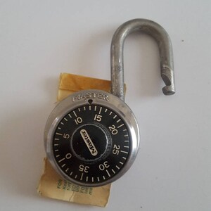 Vintage 1960's Working Master Lock Combination Padlock, Original Combo ...