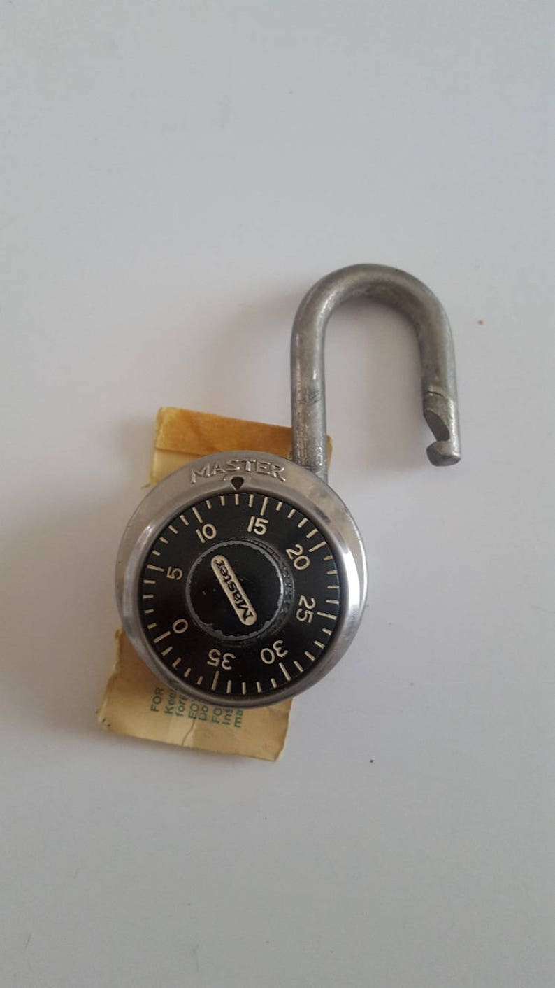 Vintage 1960's Working Master Lock Combination Padlock, Original Combo ...