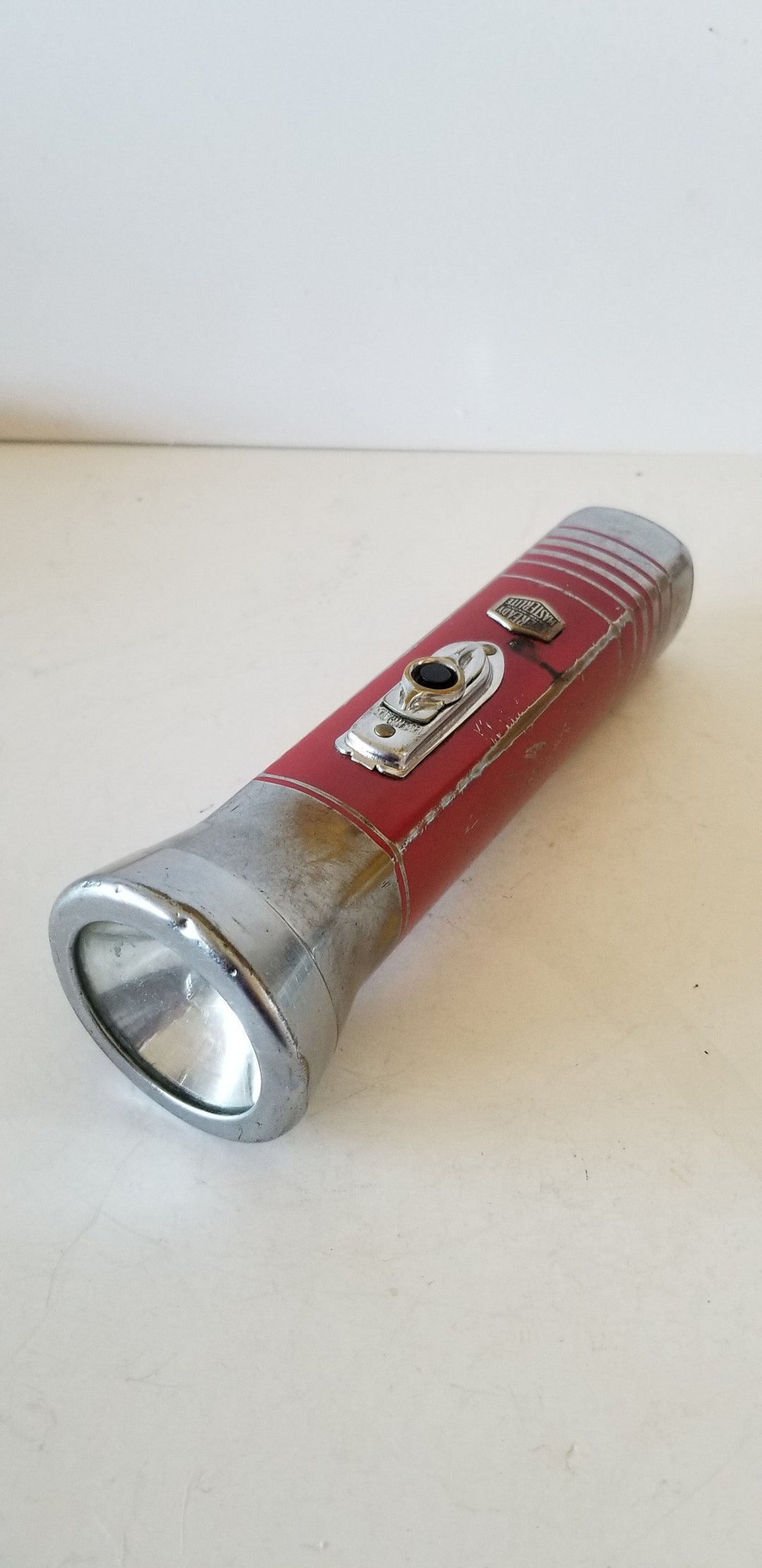 Vintage 1954 Eveready Masterlite Flashlight: Chippy Red Copper - Etsy