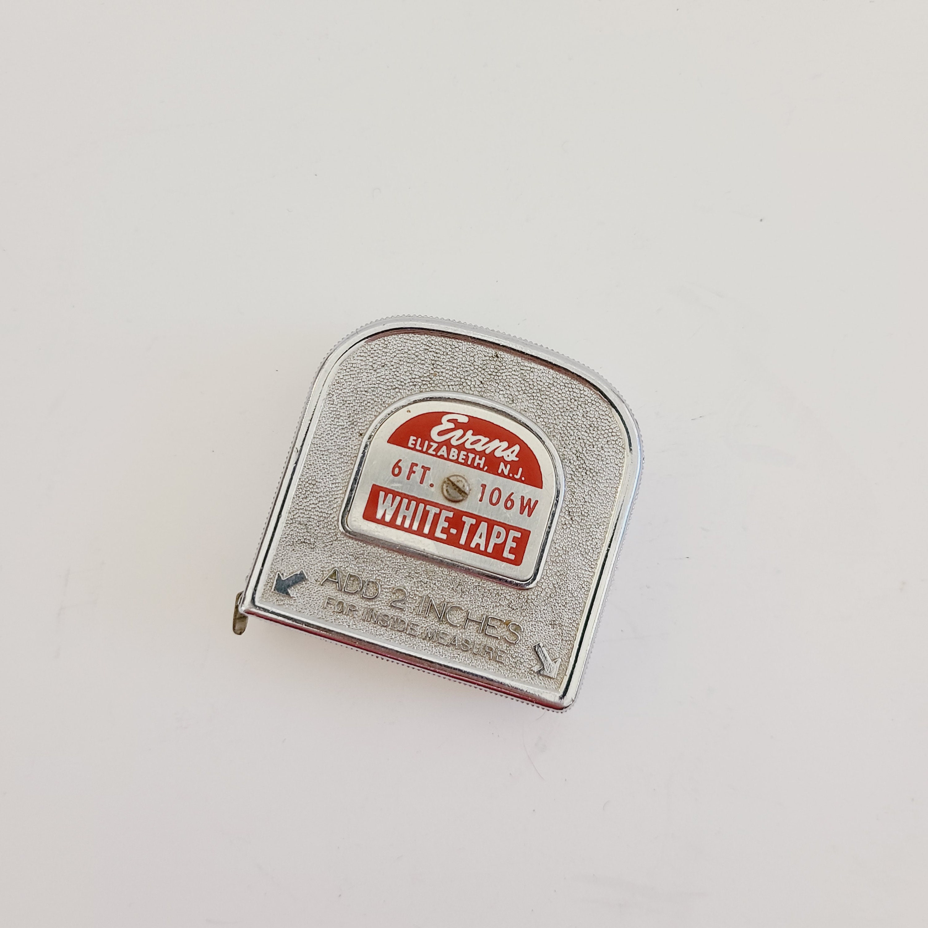 Vintage Circa 1960's Evans White Face Tape Measure 6ft 106W, Clean ...