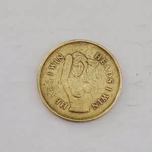 Vintage Novelty Coin Heads I Win, Tails You Lose, Brass, Topless Woman ...