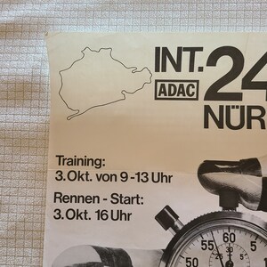 Vintage 1981 Original Racing Poster for the 24 Hours Nurburgring Trans ...