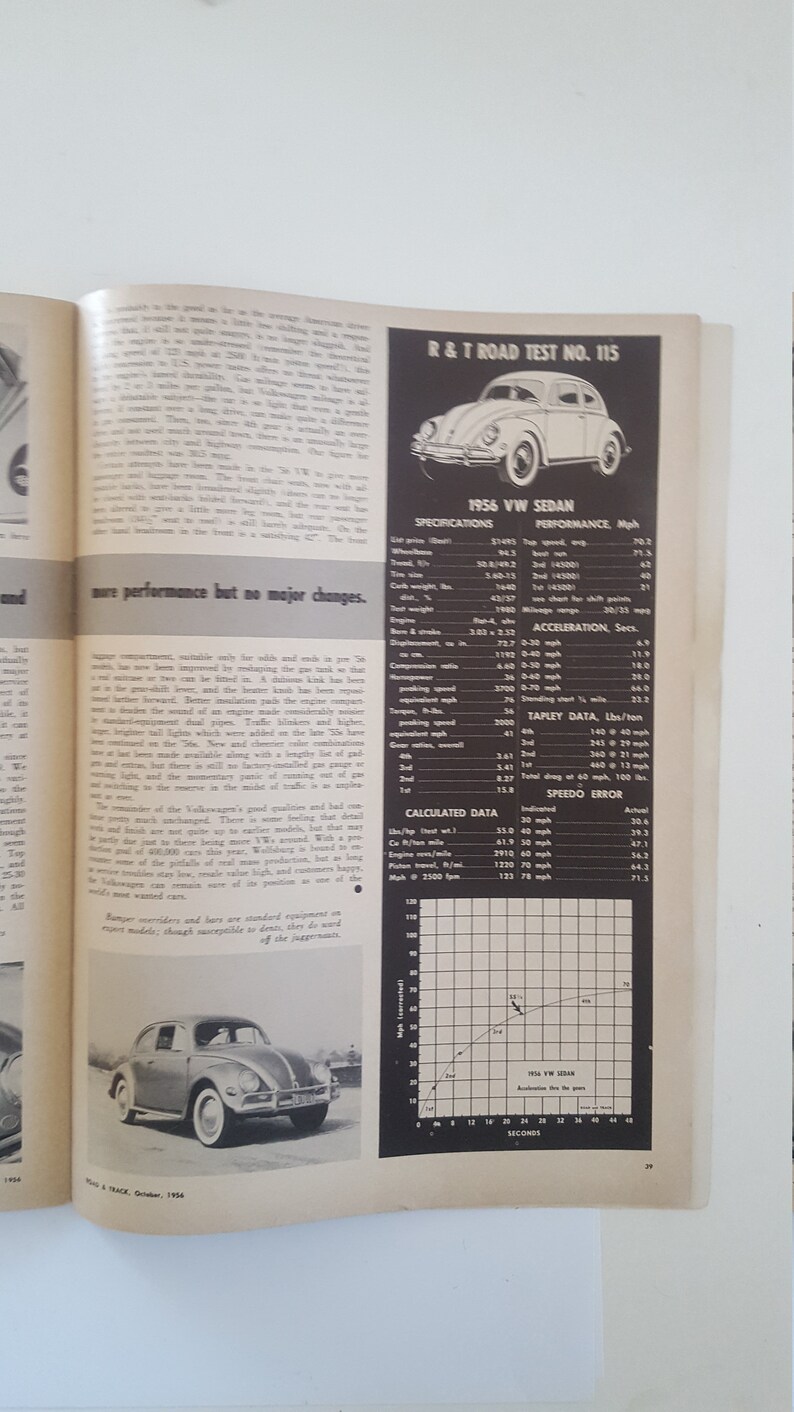Vintage October 1956 Road and Track Magazine AC Ace | Etsy