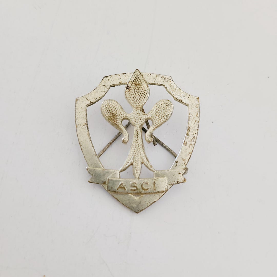 Vintage Italian Catholic Scouting Association Cap Badge, Lightweight ...