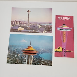 Vintage 1969 Seattle Tour Map & Space Needle Postcards - Etsy