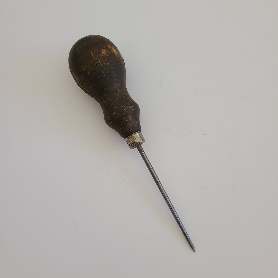 Vintage Scratch Awl Tool, Quality Hand Made With Red Stained Maple Wood ...