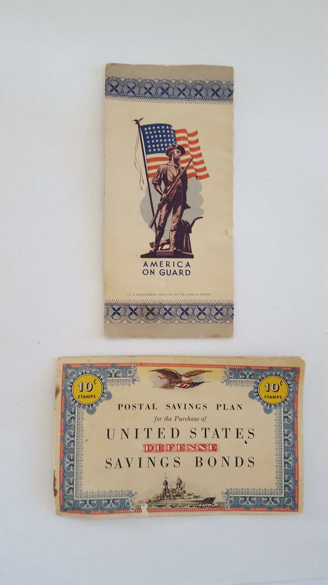 Vintage Pair of World War II Savings Bonds Booklets 10 Cent - Etsy