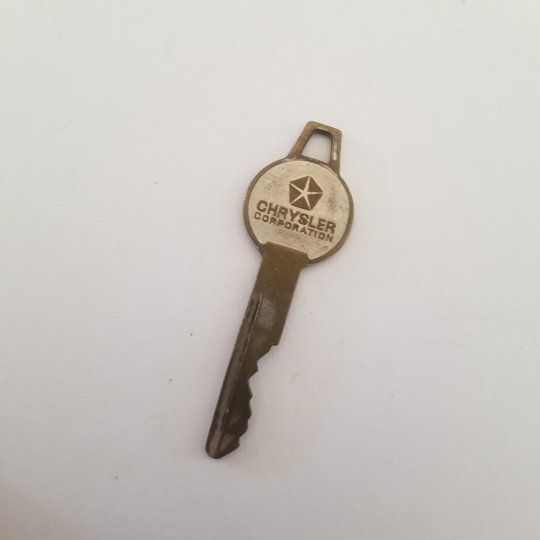 Vintage Circa 1960's Cut Chrysler Car Key, Worn Brass With Nice Double ...