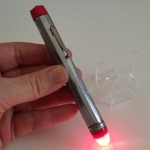 Vintage Circa 1960's Chrome Penlight With Red Tip and Twist On/off ...
