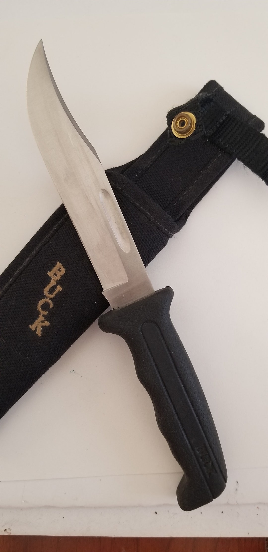 Vintage 1994 Buck 619 Woodsmate Hunting Knife With Sheath - Etsy