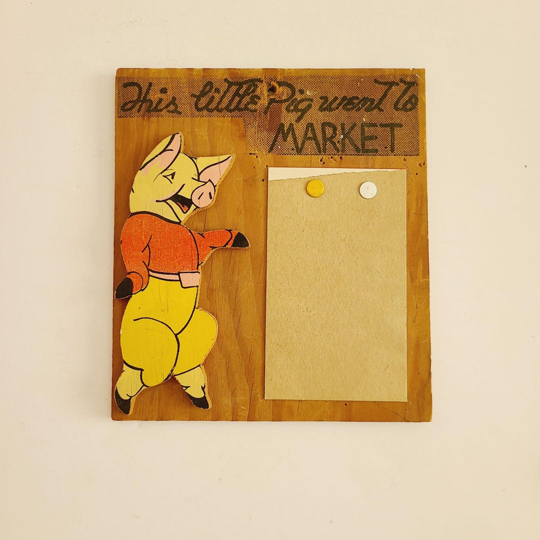 Vintage Circa 1950's Shopping List Holder Made of Wood and Painted ...