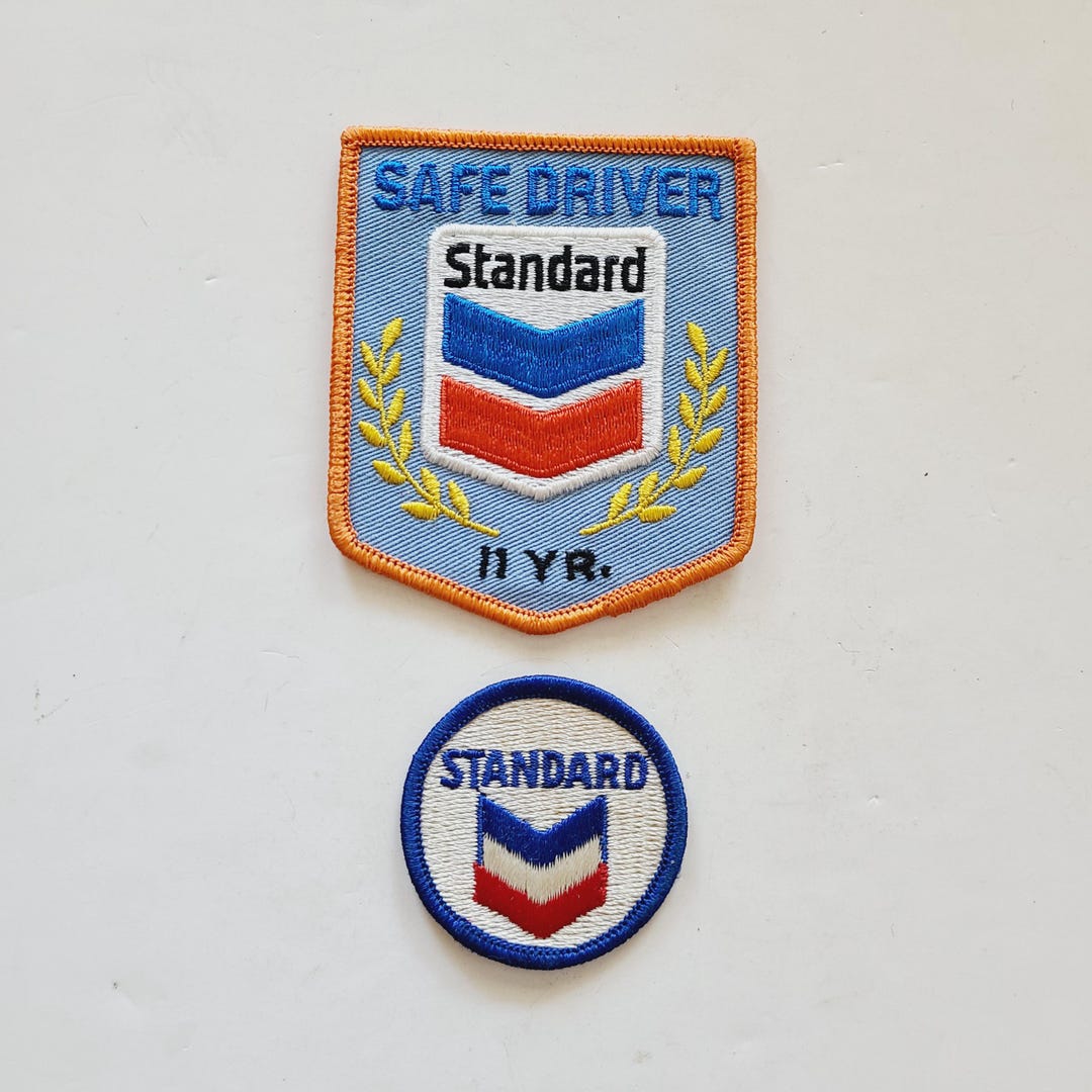 Vintage Standard Oil Uniform Patches: 1960s Chevron Safe Driver - Etsy