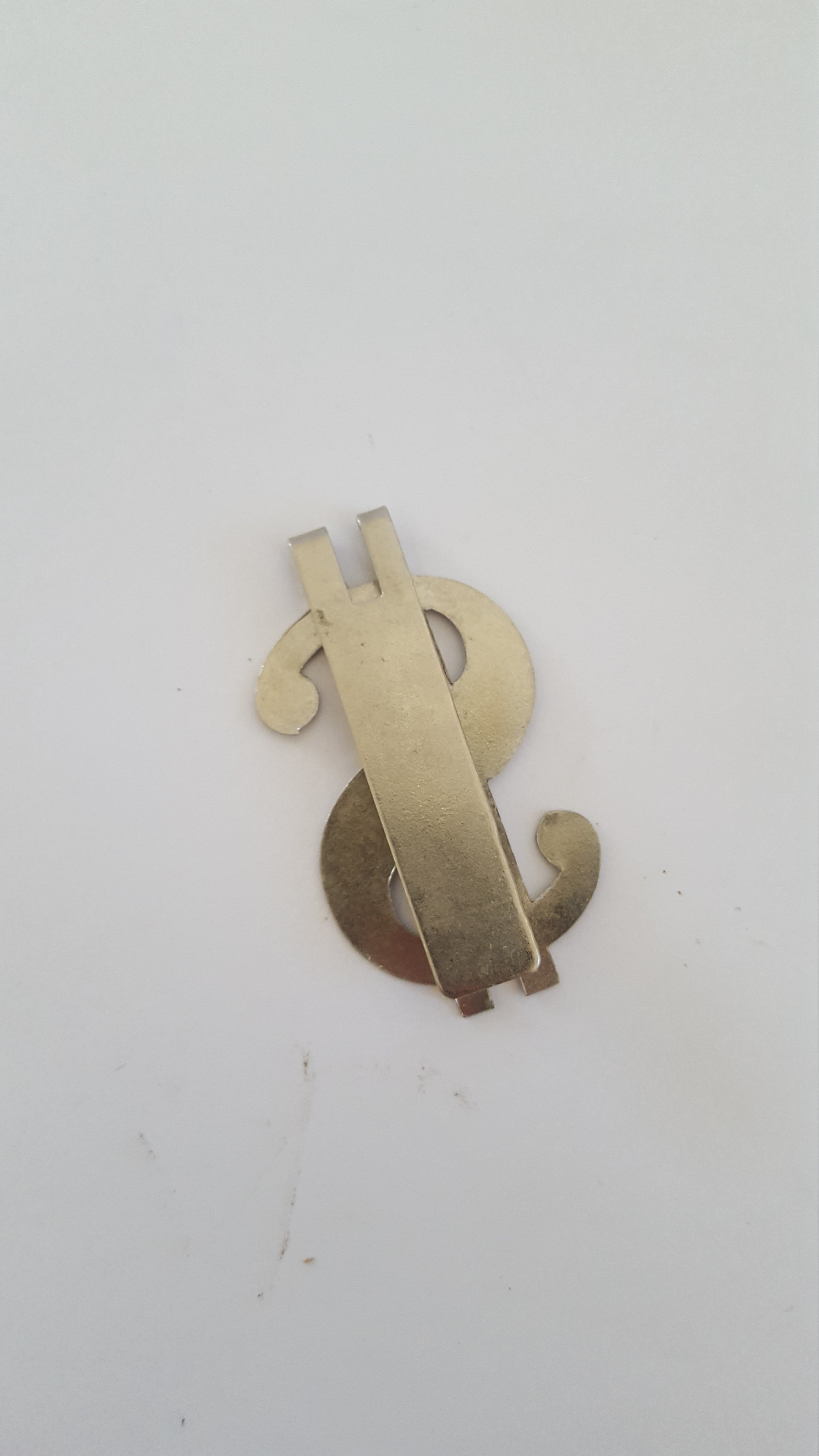 Vintage Stainless Steel Money Clip in Shape of Dollar Sign, Billfold ...