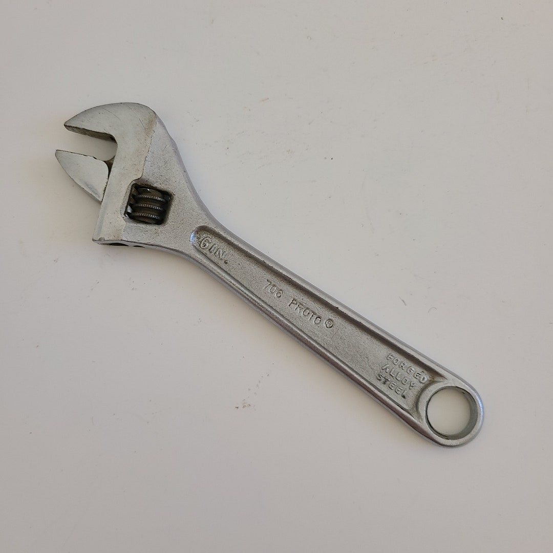 Vintage Post 1957 Proto Tools 706 Adjustable Wrench 6 Inch Forged Alloy Steel Probably Made by J P Danielson Co After Aquired by Proto Etsy