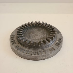 Vintage Heavy Cast Aluminum Ashtray State University of Iowa Mechanical ...