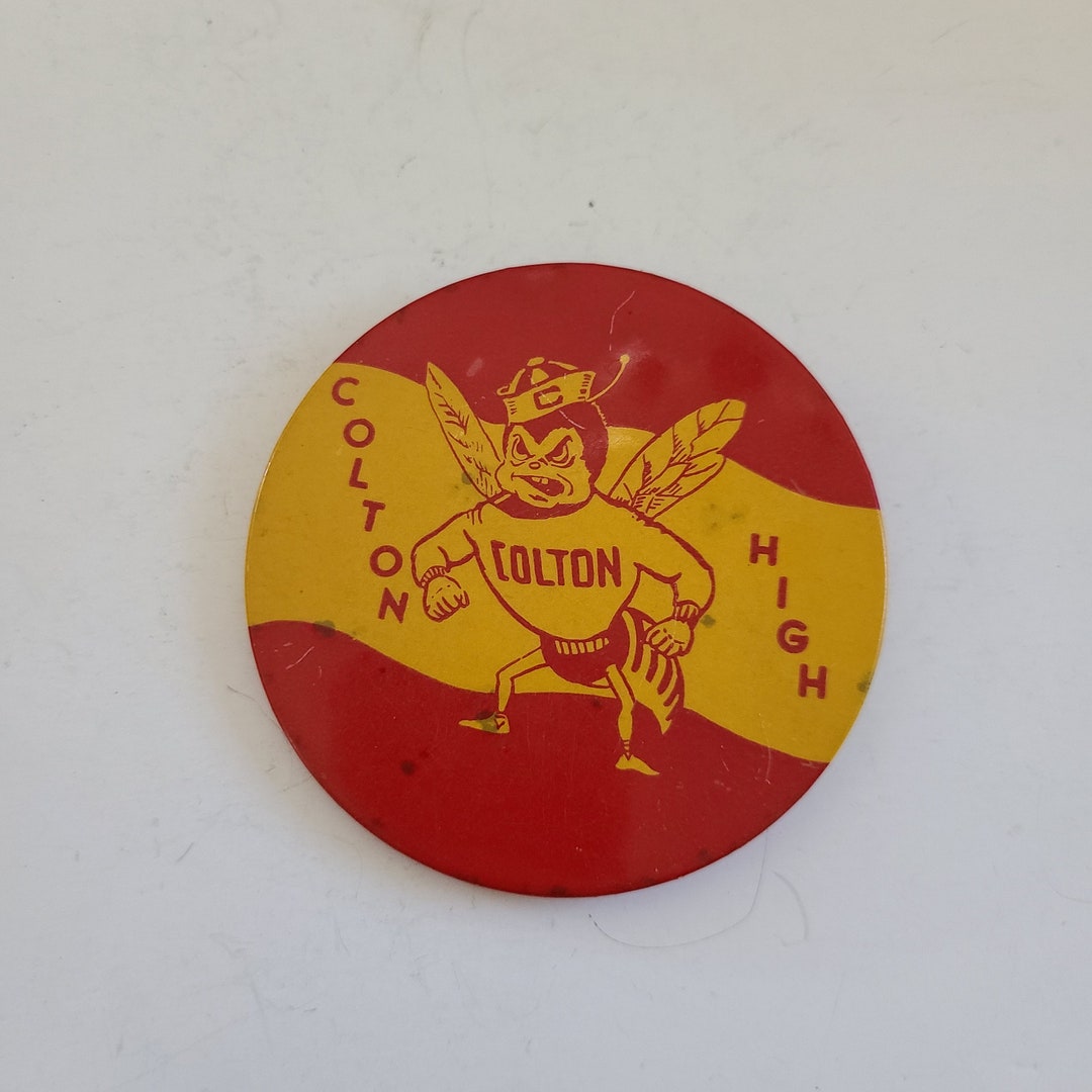Vintage Circa 1950's Colton High School Yellow Jackets Booster Button 3 ...