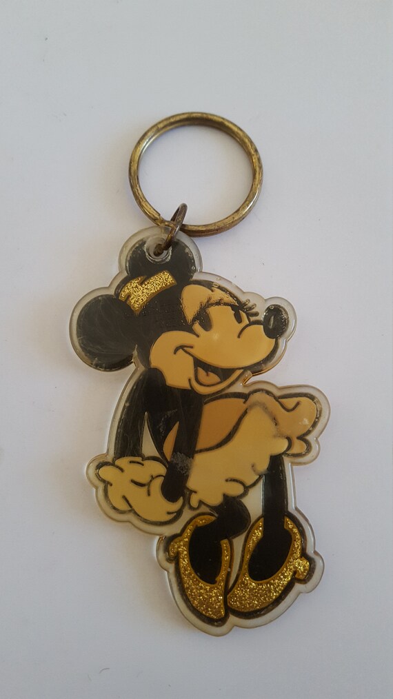 Vintage circa 1980's Minnie Mouse keychain molded pla… - Gem