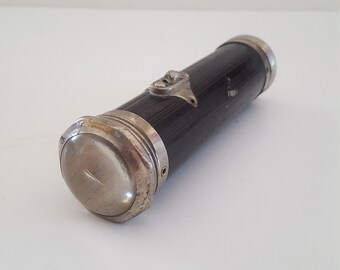 Vintage Mid 1920's Hylite Flashlight, D Cell Battery Light Nickel Case ...
