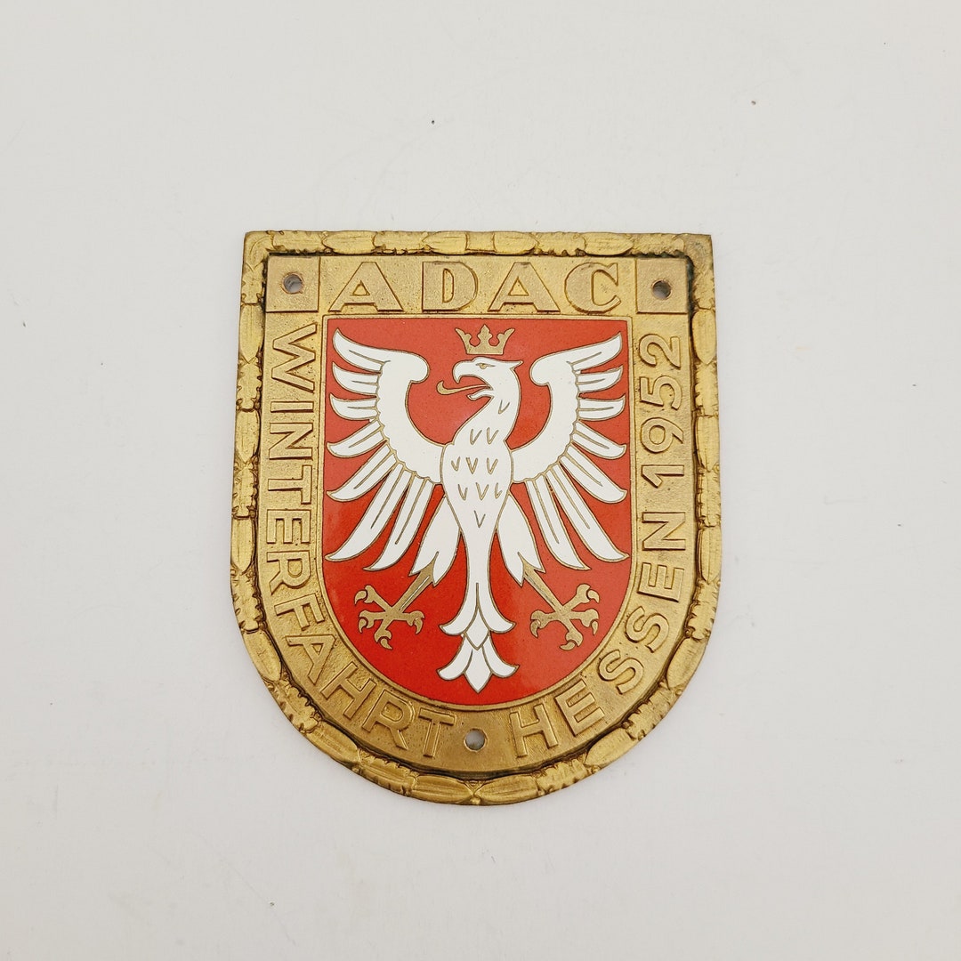 Vintage 1952 Beautiful Rally Car Badge, Winterfahrt Hessen Sponsored by ...