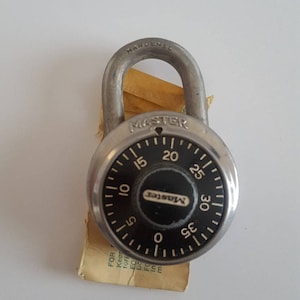 Vintage 1960's Working Master Lock Combination Padlock, Original Combo ...