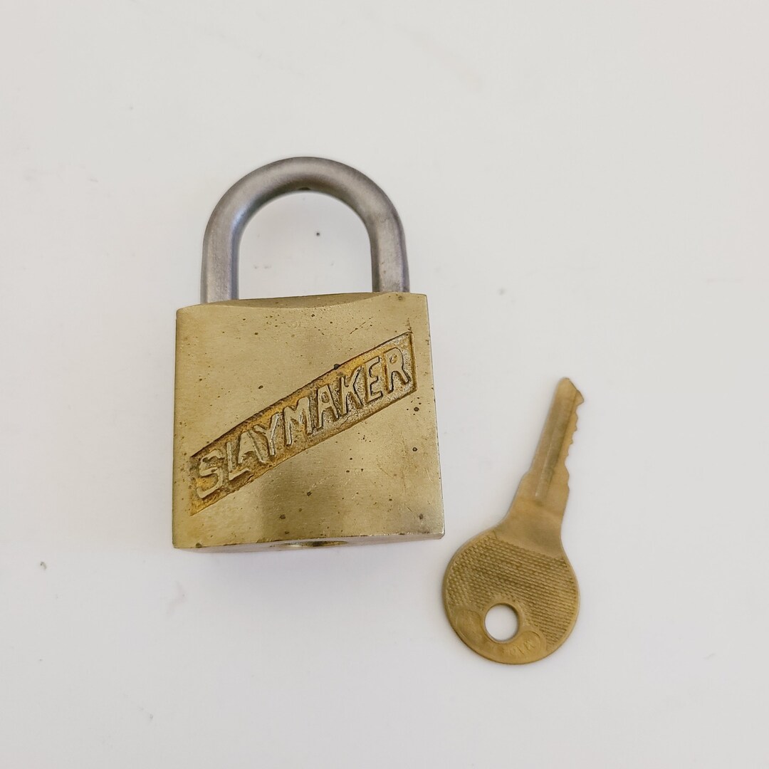Vintage 1950's Slaymaker Genuine Pin Cast Brass Two Piece Padlock ...