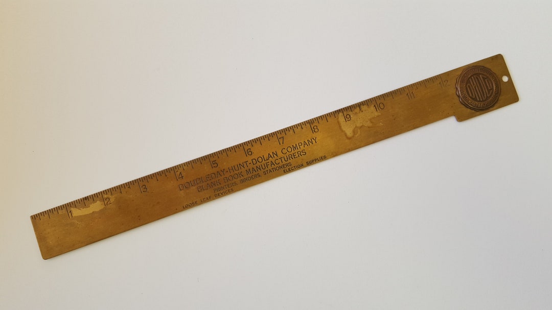 Antique Circa 1910 Bronze Ruler Advertising Doubleday-hunt-dolan Co ...