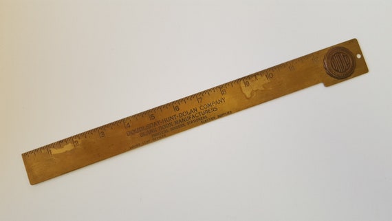 Antique Circa 1910 Bronze Ruler Advertising | Etsy