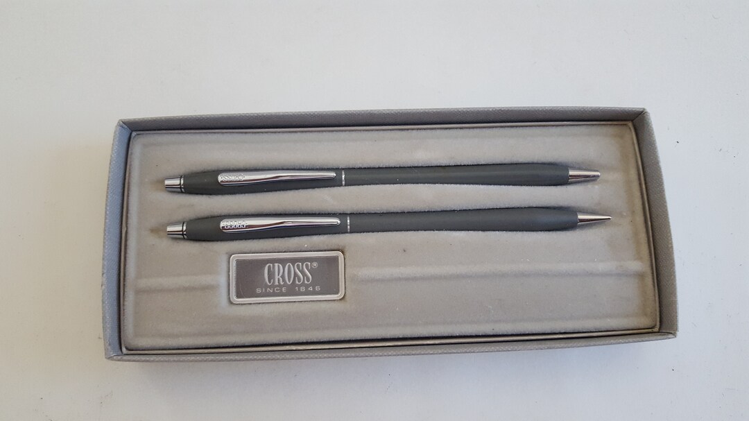 Vintage Circa 1970's Cross Pen and Pencil Set, Gray No.2101, Original ...