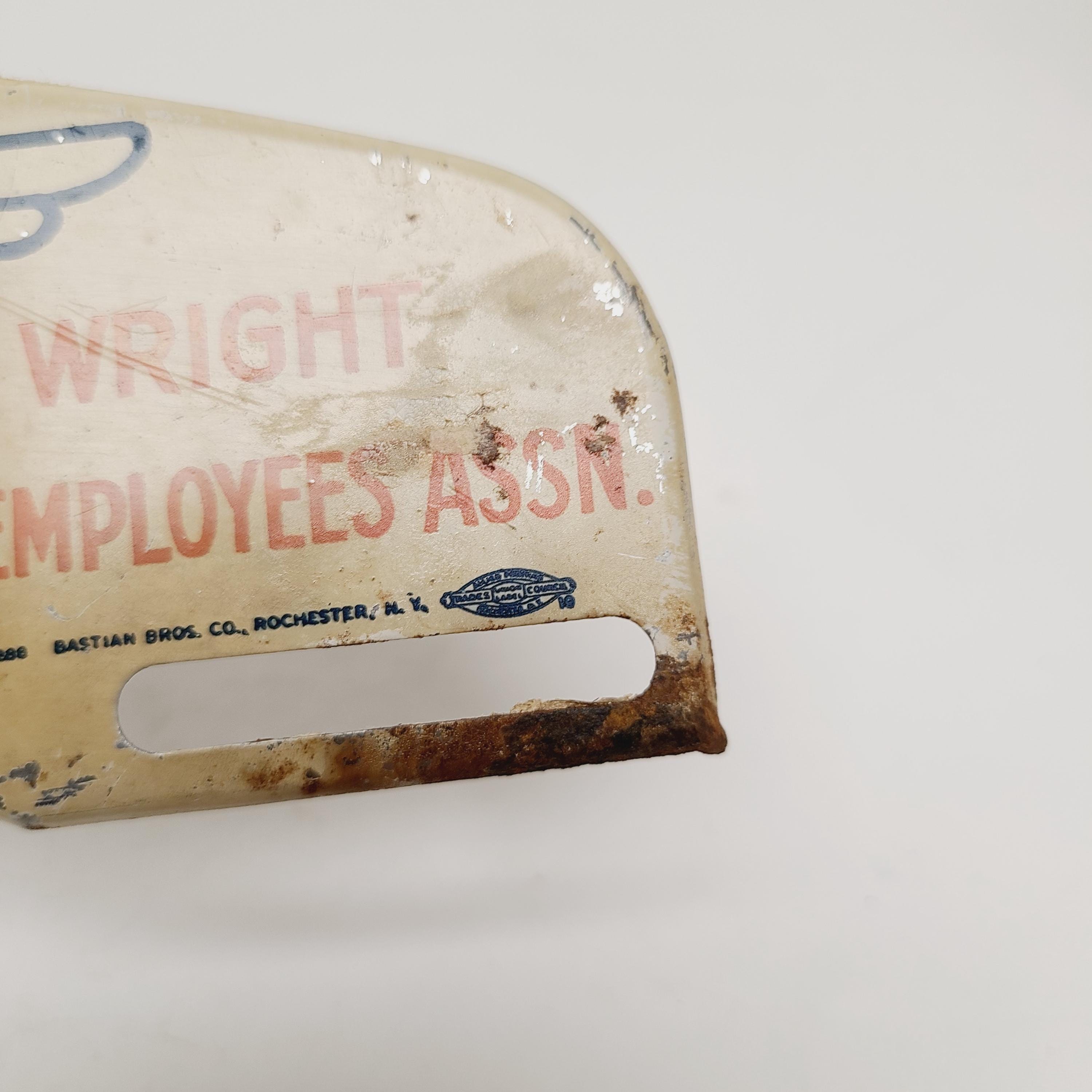 Vintage Circa 1940's License Topper National Defense Worker Wright ...