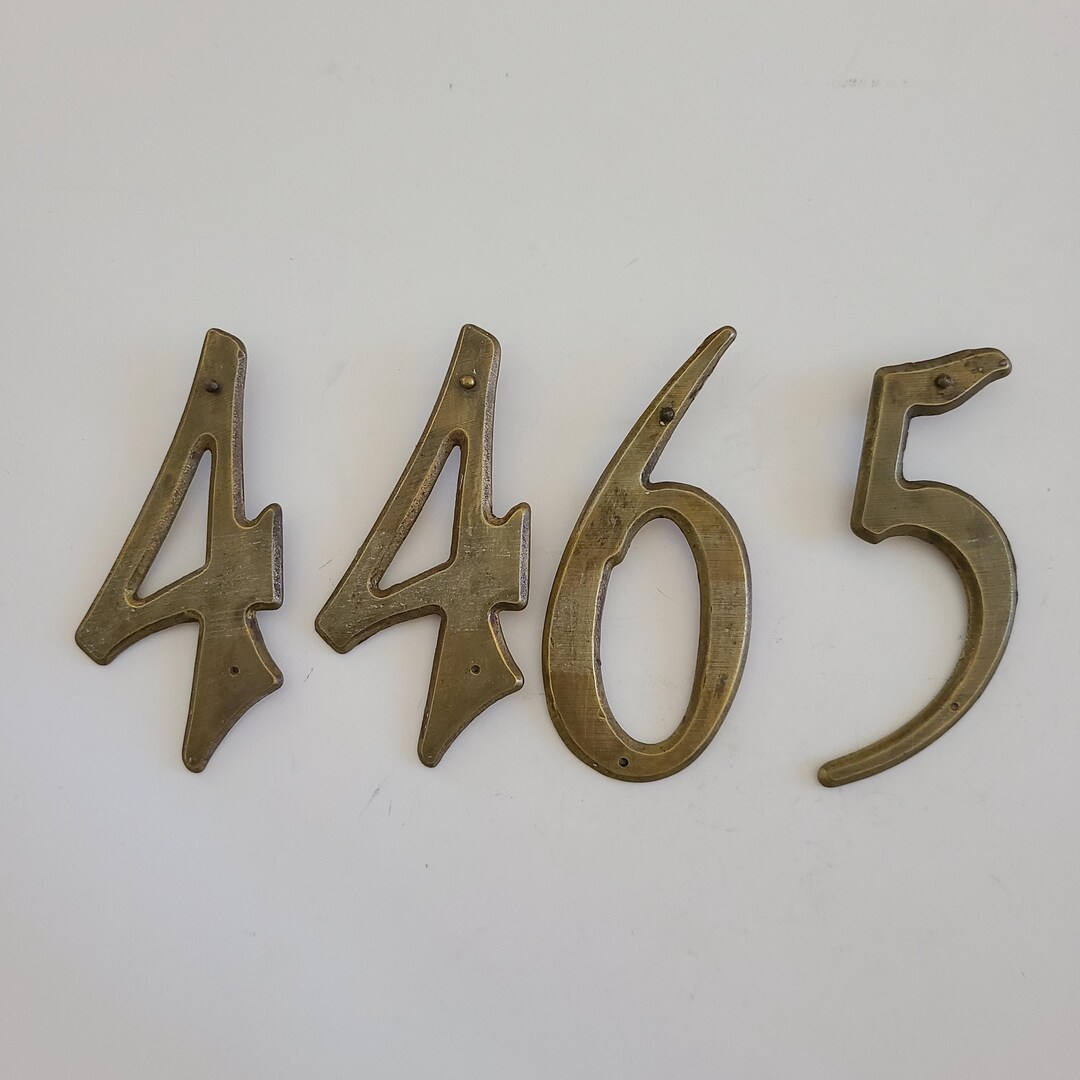 Vintage Lot of 4 Brass Numbers for Addresses or Anything You May Need a ...
