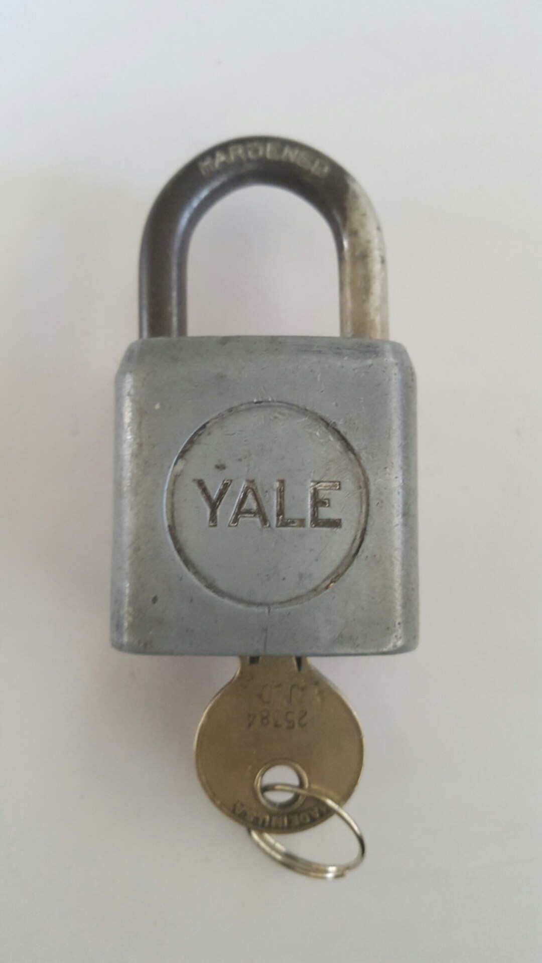 Vintage Yale Padlock With Key, Originally Blue Color Has Been Mostly ...