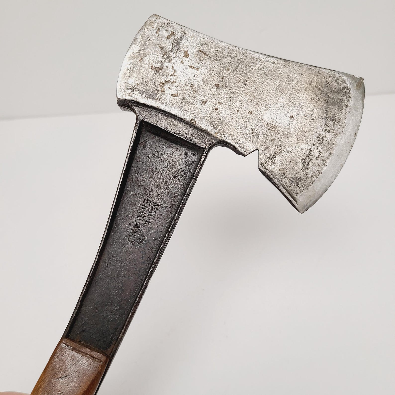 Vintage 1931-1948 Cast Iron Camp Hatchet With Wooden Scale Handles ...