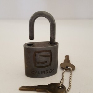 Vintage 1950's Zinc Cylinder Slaymaker Padlock, Original Pair of Brass ...