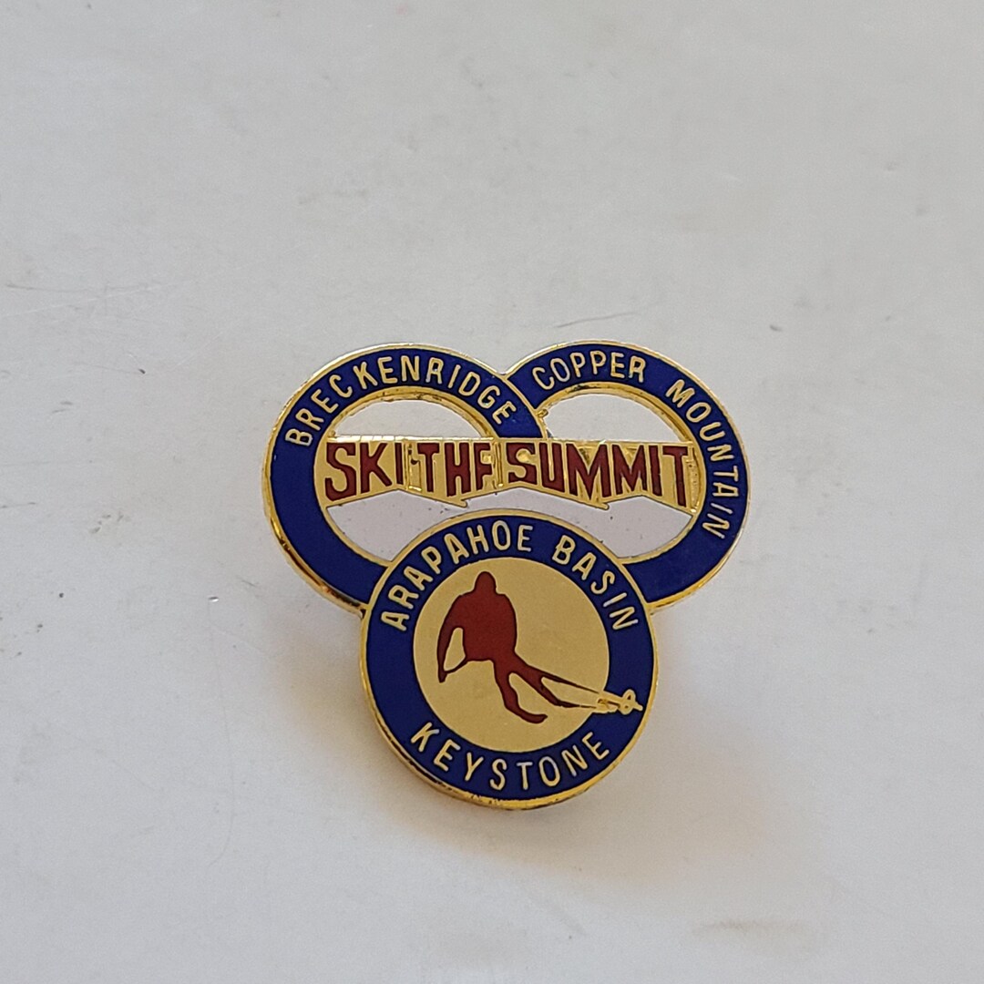 Vintage Circa 1980's Enamel Skiing Pin, ski the Summit Breckenridge ...
