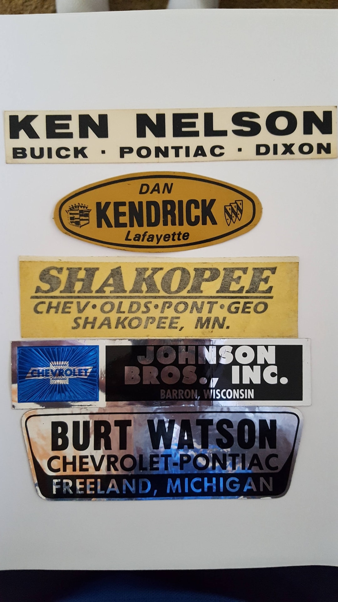 Vintage Late 70's Car Dealership Stickers, Dixon Buick Pontiac ...
