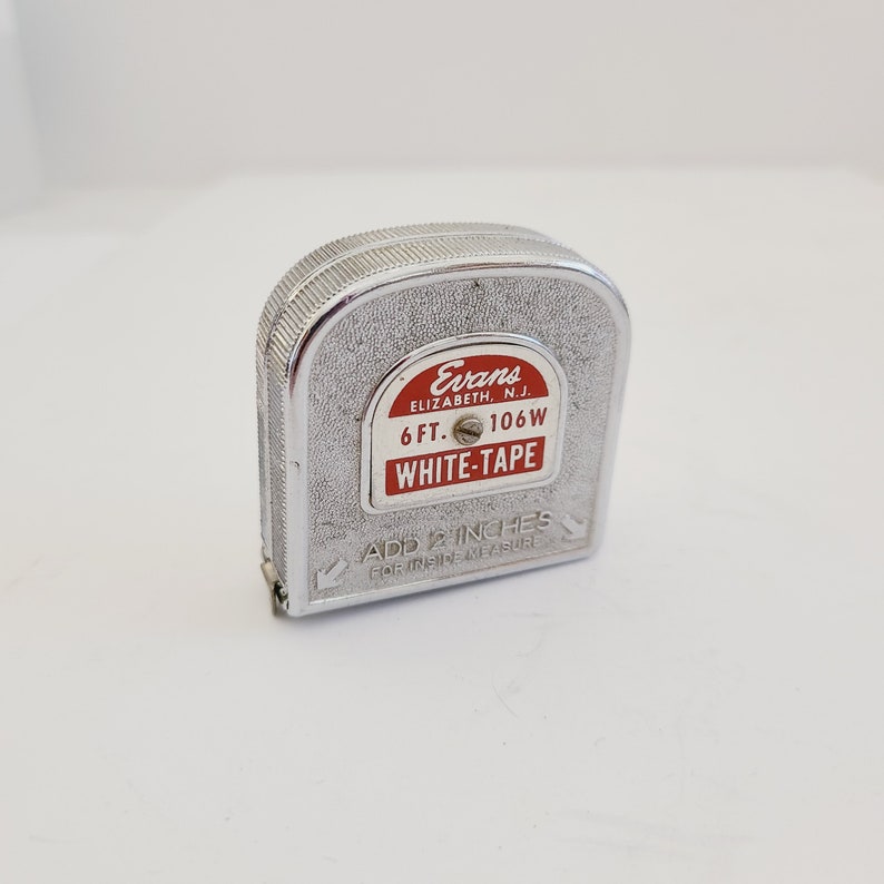 Vintage Circa 1960's Evans White Face Tape Measure 6ft 106W, Clean ...