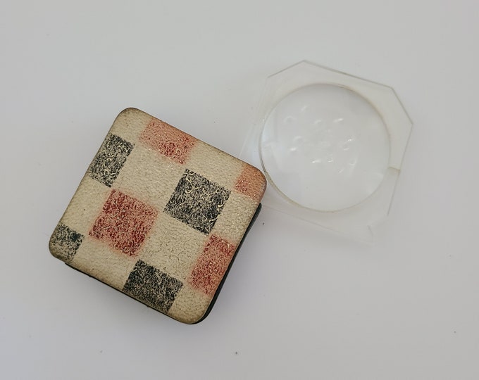 Vintage 1960s Pocket Magnifying Glass: Square Leatherette Case - Etsy