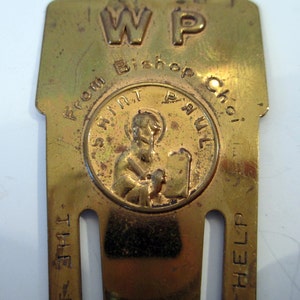 Vintage Brass Catholic Bookmark, Saint Paul, Religious Item, Bishop ...
