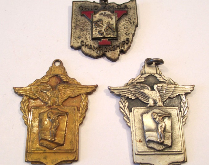 Vintage Pre-war 1941 Ohio State YMCA Swimming Medals Breast - Etsy
