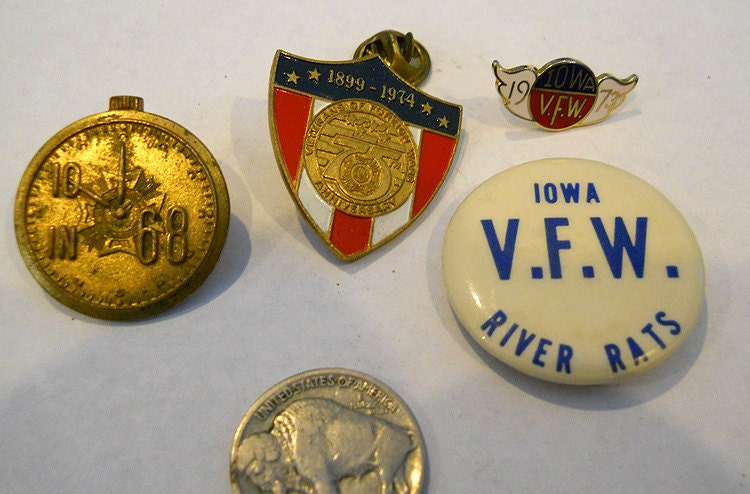 Collection of 4 Vintage Iowa VFW Pins From the 60's and - Etsy