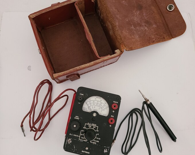 Vintage Circa 1950's Analog Portable Multimeter in Thick Leather Case ...