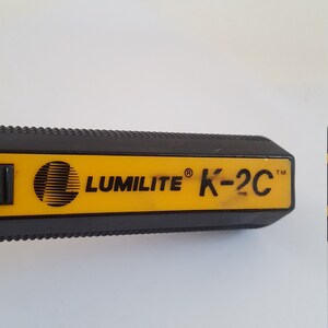 Vintage Circa 1990s Lumilite K2C Flashlight, Black and Yellow Plastic ...