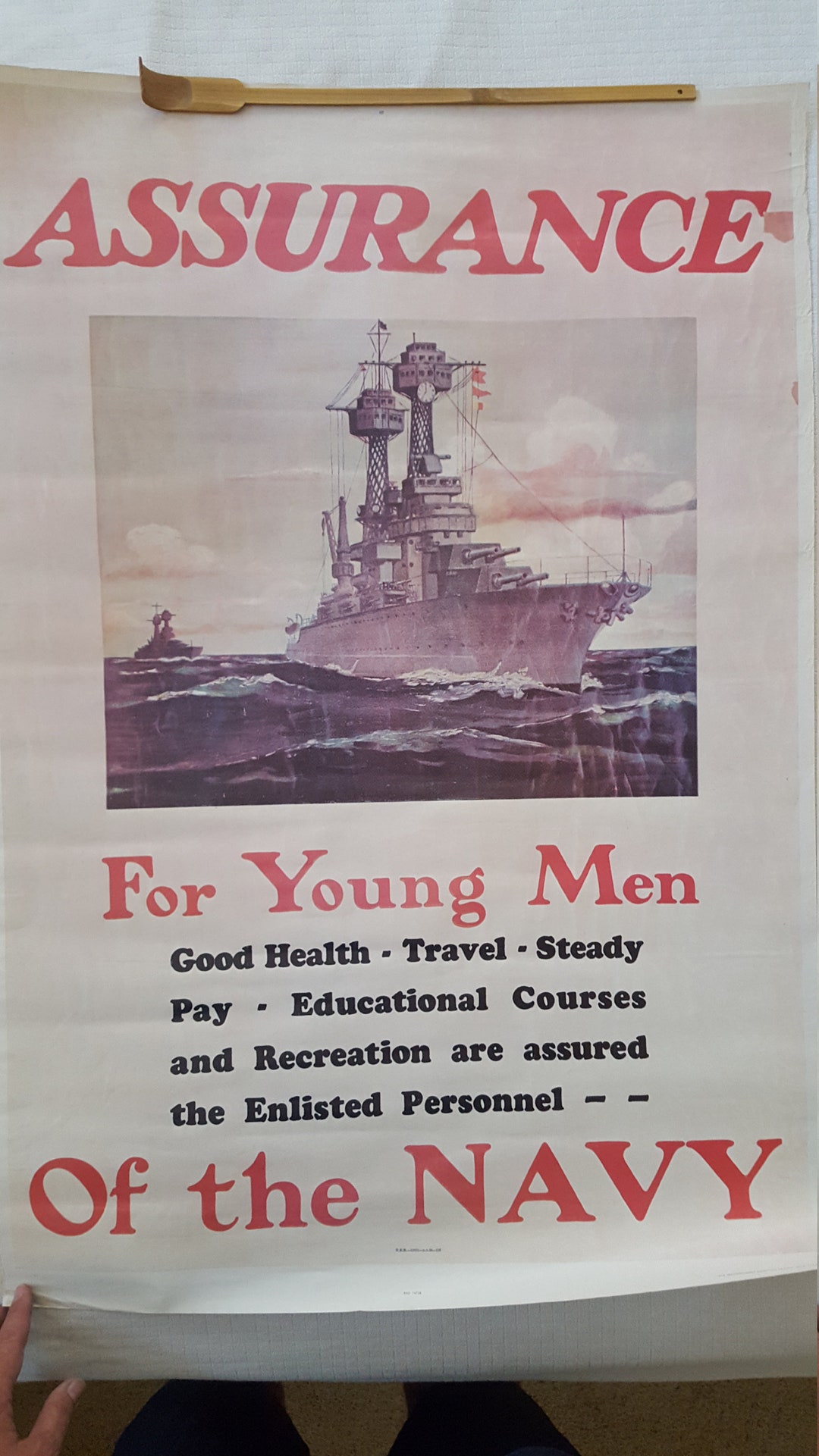 Vintage US Navy Recruiting Poster: Battleship Art, 1974 Reproduction ...